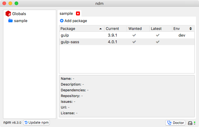 npmをGUIで管理するアプリケーション「ndm – npm desktop manager」 – Webrandum