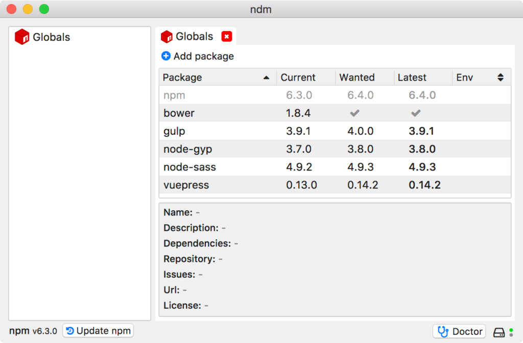 npmをGUIで管理するアプリケーション「ndm – npm desktop manager」 – Webrandum