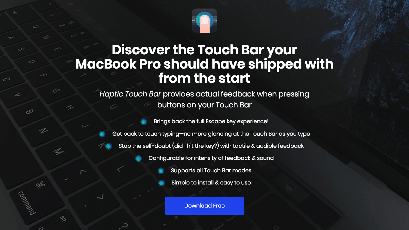 Haptic Touch Barでタッチバーを押した時のフィードバックを追加する – Webrandum