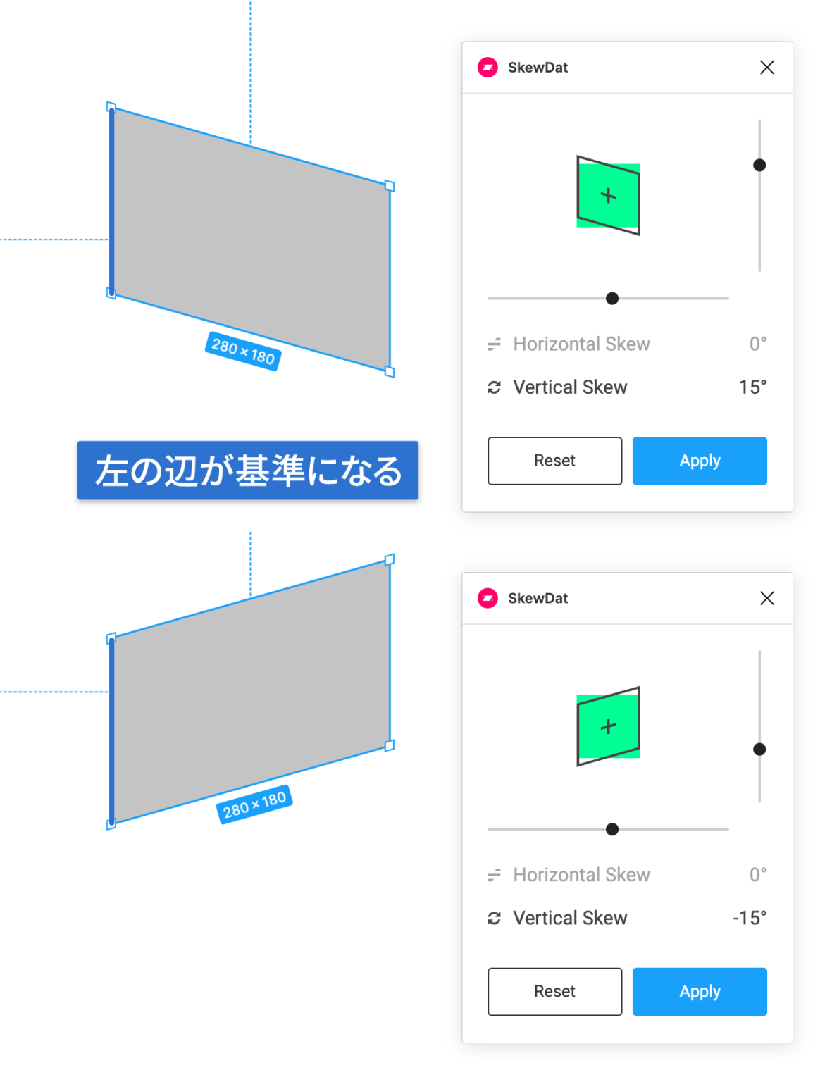 Figmaのテキストやオブジェクトを斜めに変形・旋回させるプラグイン「SkewDat」 – Webrandum
