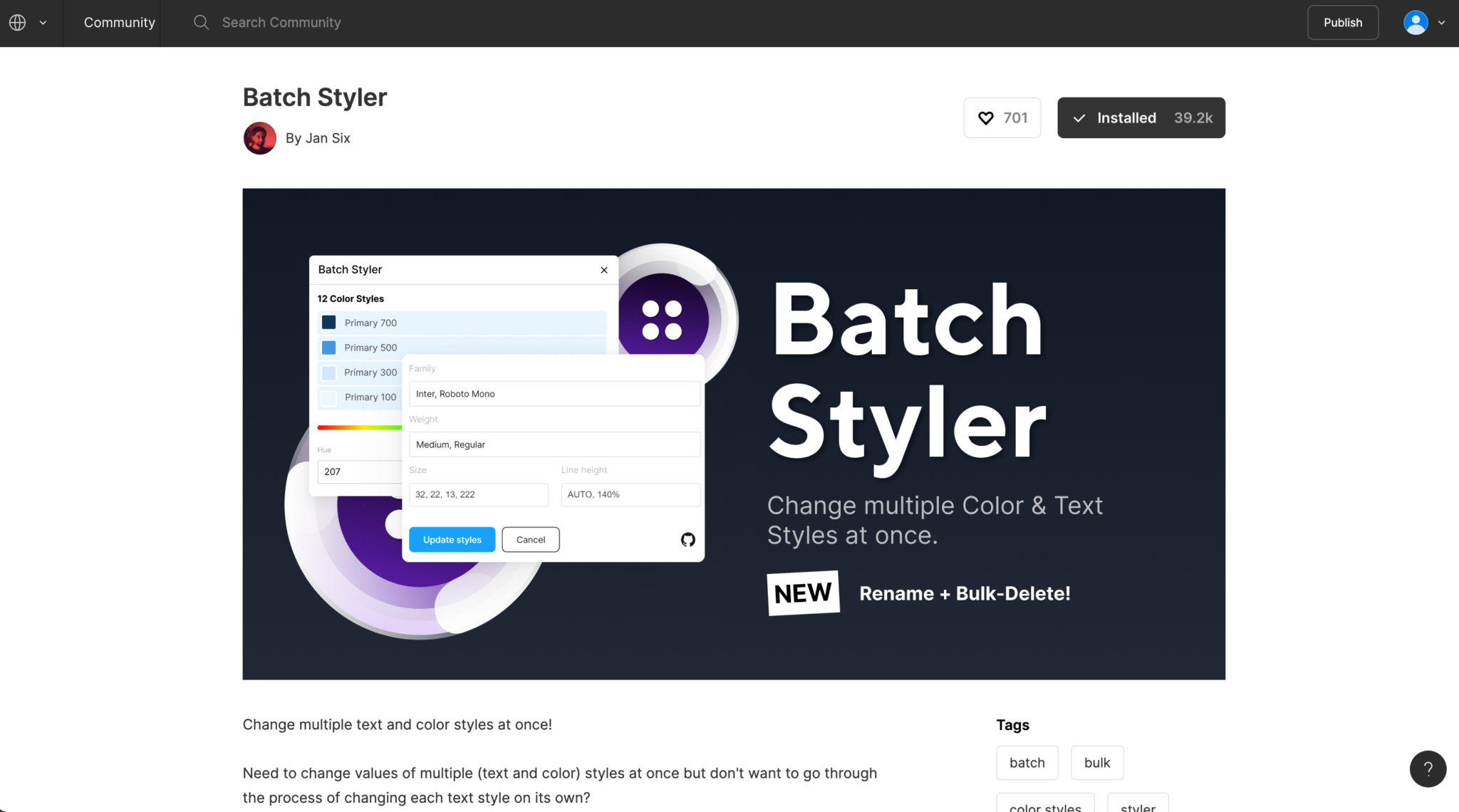 Figmaで使っている色やフォントなどを一括変更する「Batch Styler」 – Webrandum