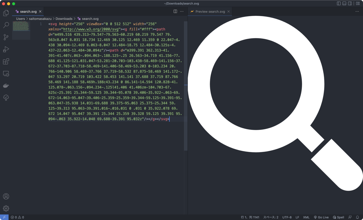 Visual Studio CodeでSVGをプレビューする拡張機能「SVG Preview」 – Webrandum