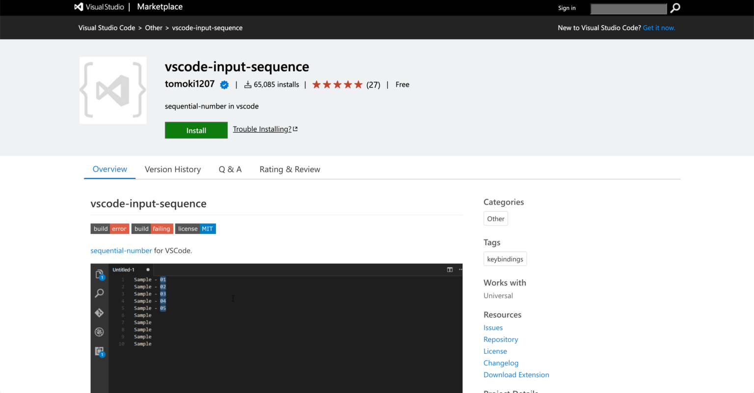 Visual Studio Codeで連番を入力する拡張機能「vscode-input-sequence」 – Webrandum